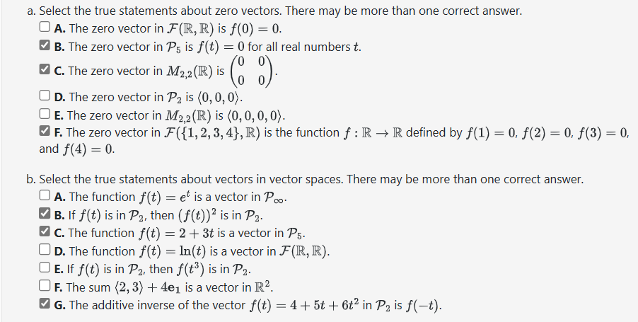 Solved and f(4)=0.b. ﻿Select the true statements about | Chegg.com