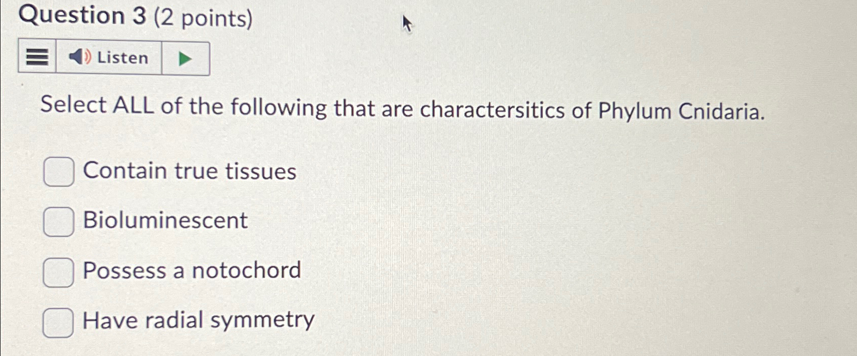 Solved Question 3 (2 ﻿points)Select ALL of the following | Chegg.com