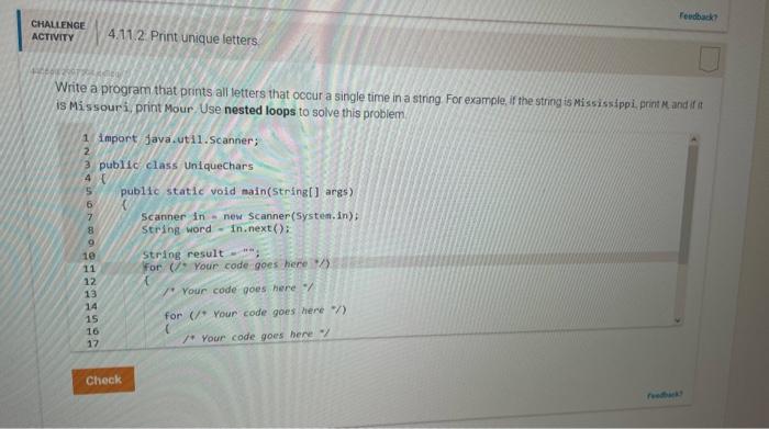 Solved write a program that prints all letters that occur a | Chegg.com