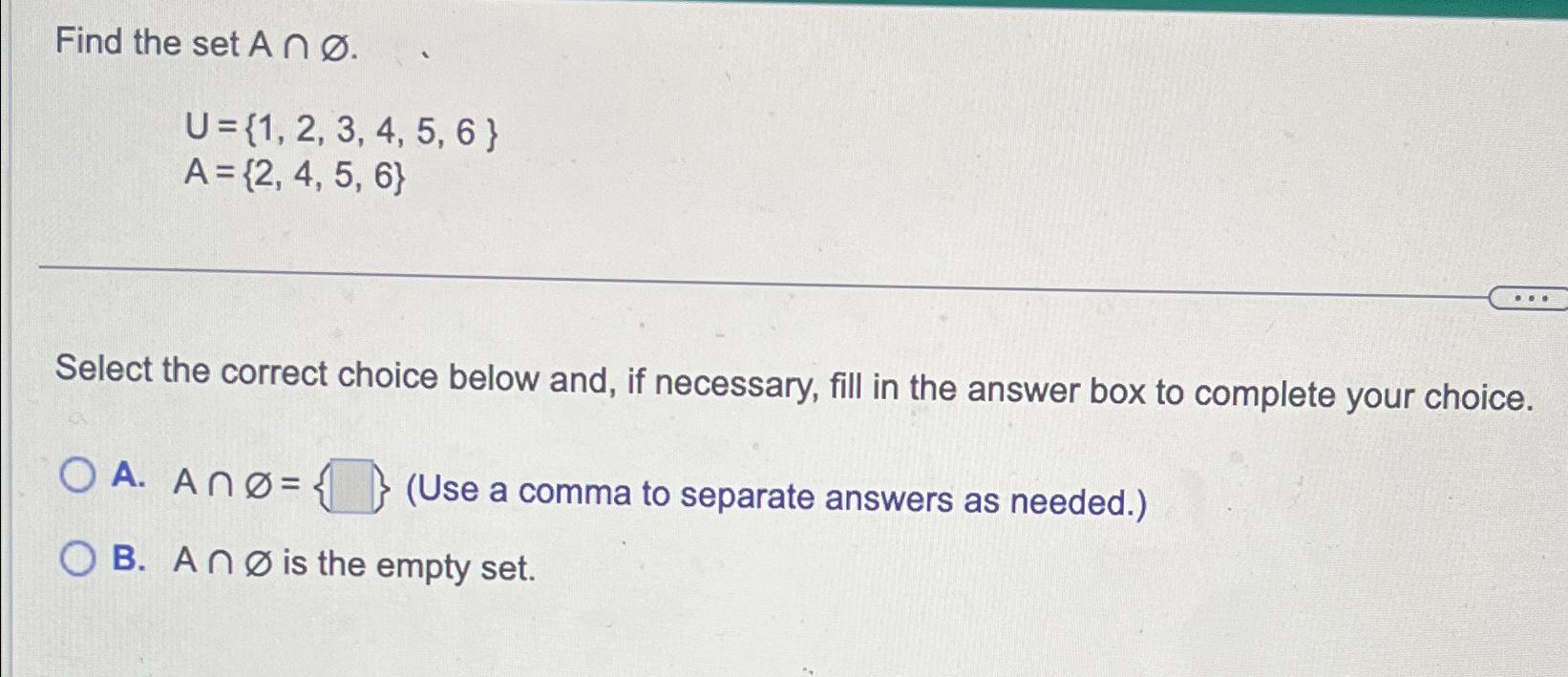 Solved Find the set A\\\\cap | Chegg.com