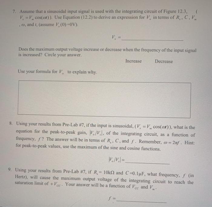 Solved EEE202 Experiment #12: DIFFERENTIATING AND | Chegg.com