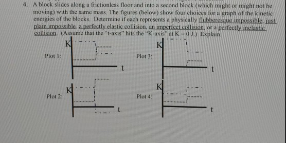 Solved 4. A block slides along a frictionless floor and into | Chegg.com