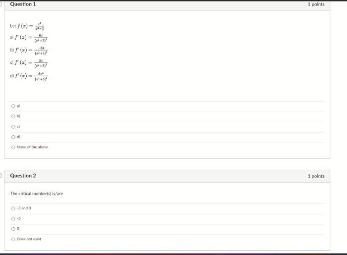 Solved The Second derivative a) f′′(x)=(x2+3)218(1−x2) b) | Chegg.com