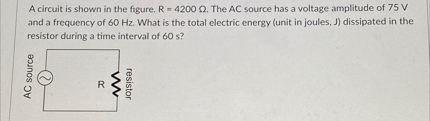 Solved A circuit is shown in the figure. R=4200Ω. ﻿The AC | Chegg.com