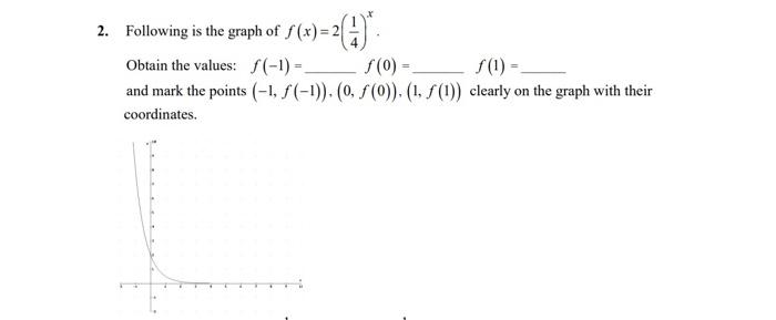 Solved Following is the graph of f(x)=2(41)x. Obtain the | Chegg.com