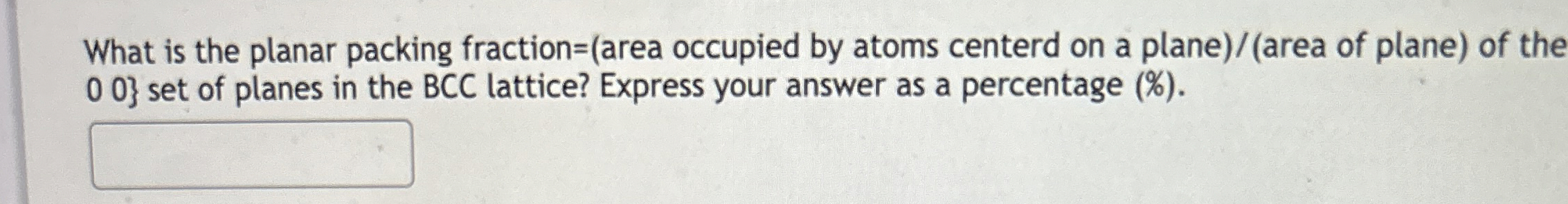 What is the planar packing fraction=(area occupied by | Chegg.com