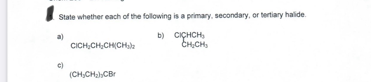 Solved State whether each of the following is a primary, | Chegg.com