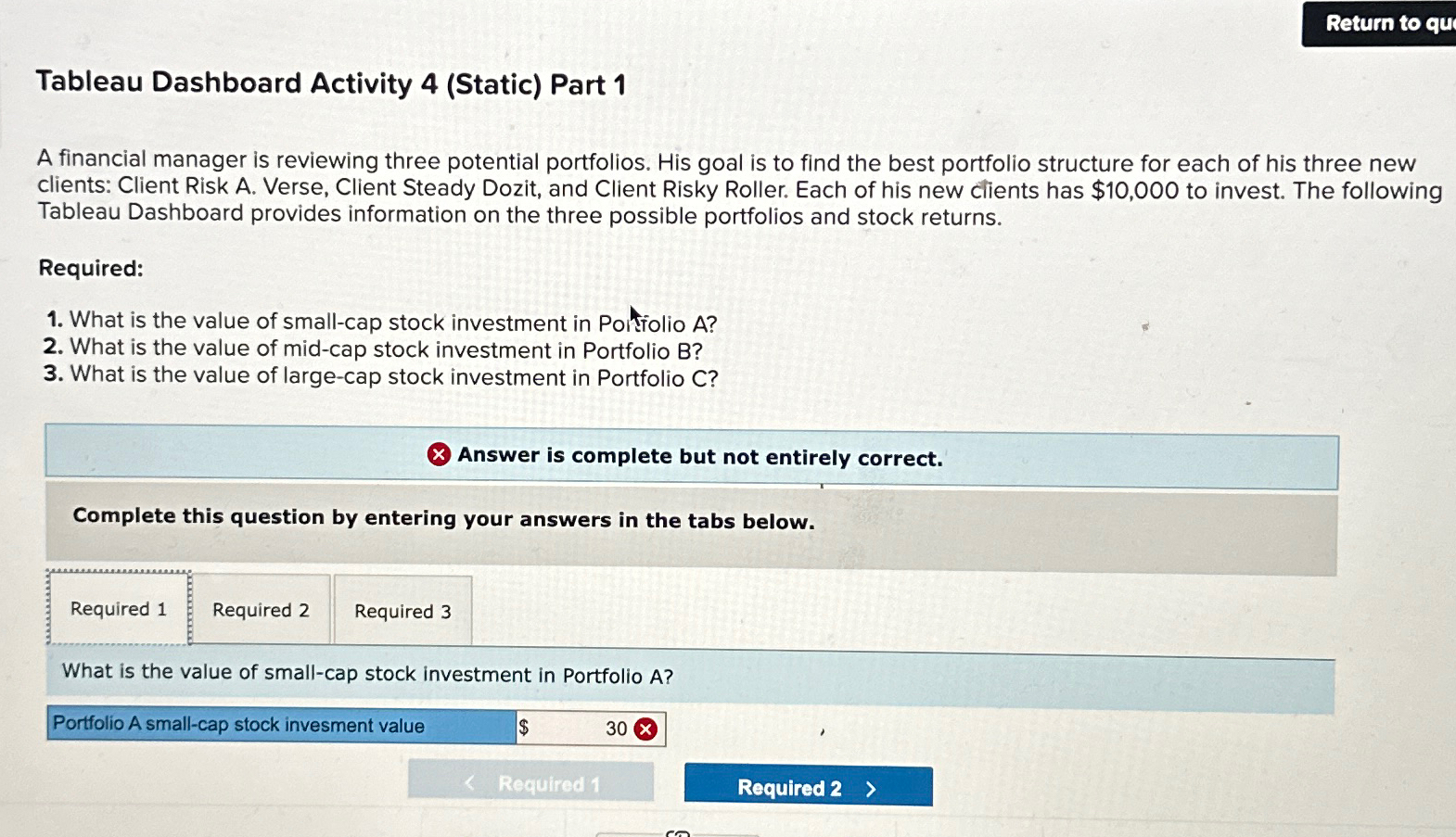 Return to quTableau Dashboard Activity 4 (Static) | Chegg.com