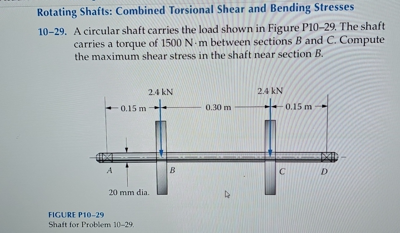 Solved Rotating Shafts: Combined Torsional Shear and Bending | Chegg.com