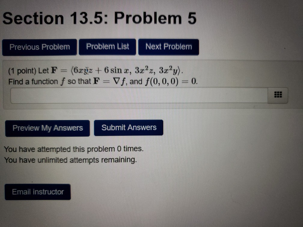 Solved Section 13.5: Problem 5 Previous Problem Problem List | Chegg.com