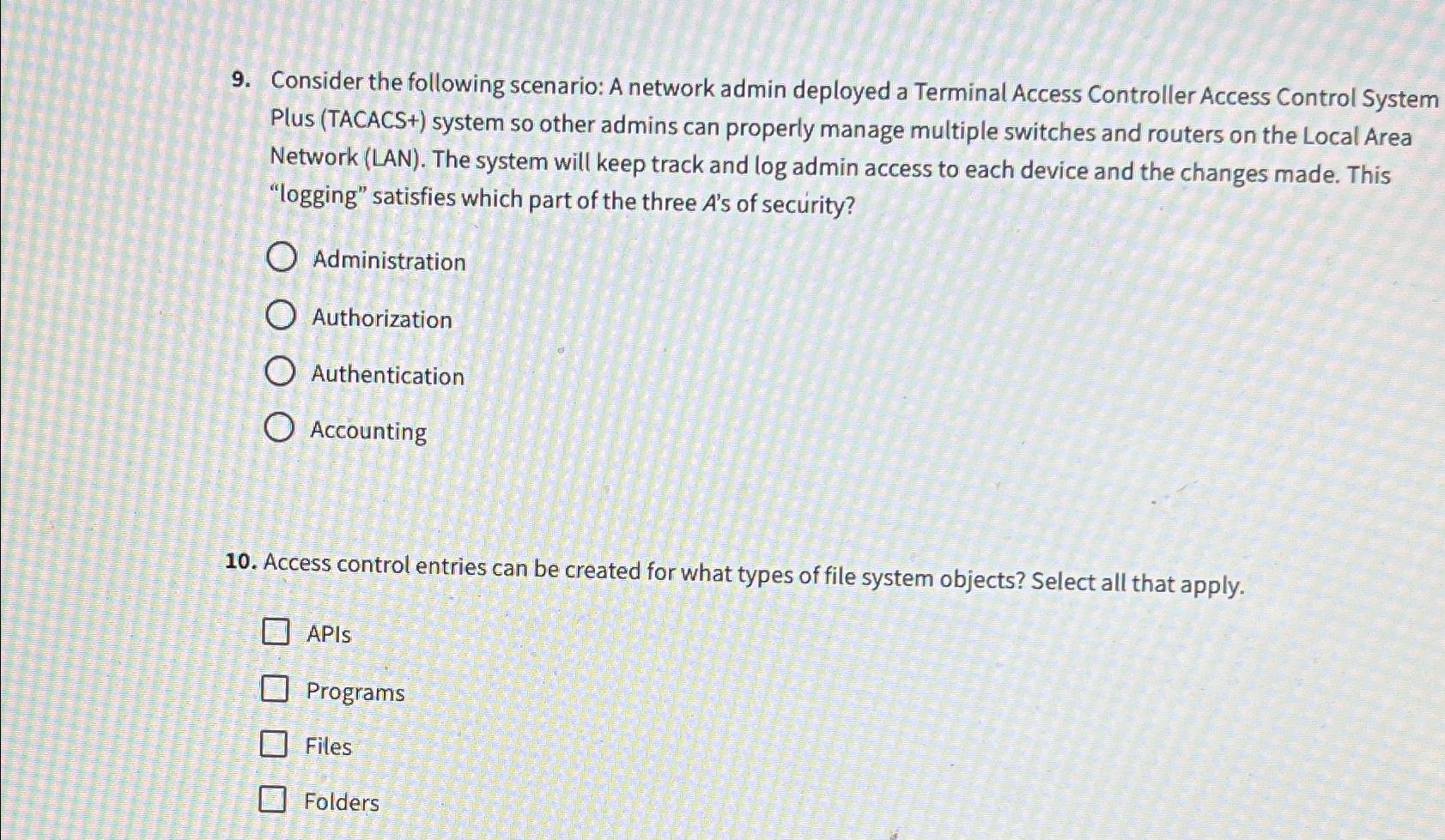 Solved Consider the following scenario: A network admin | Chegg.com