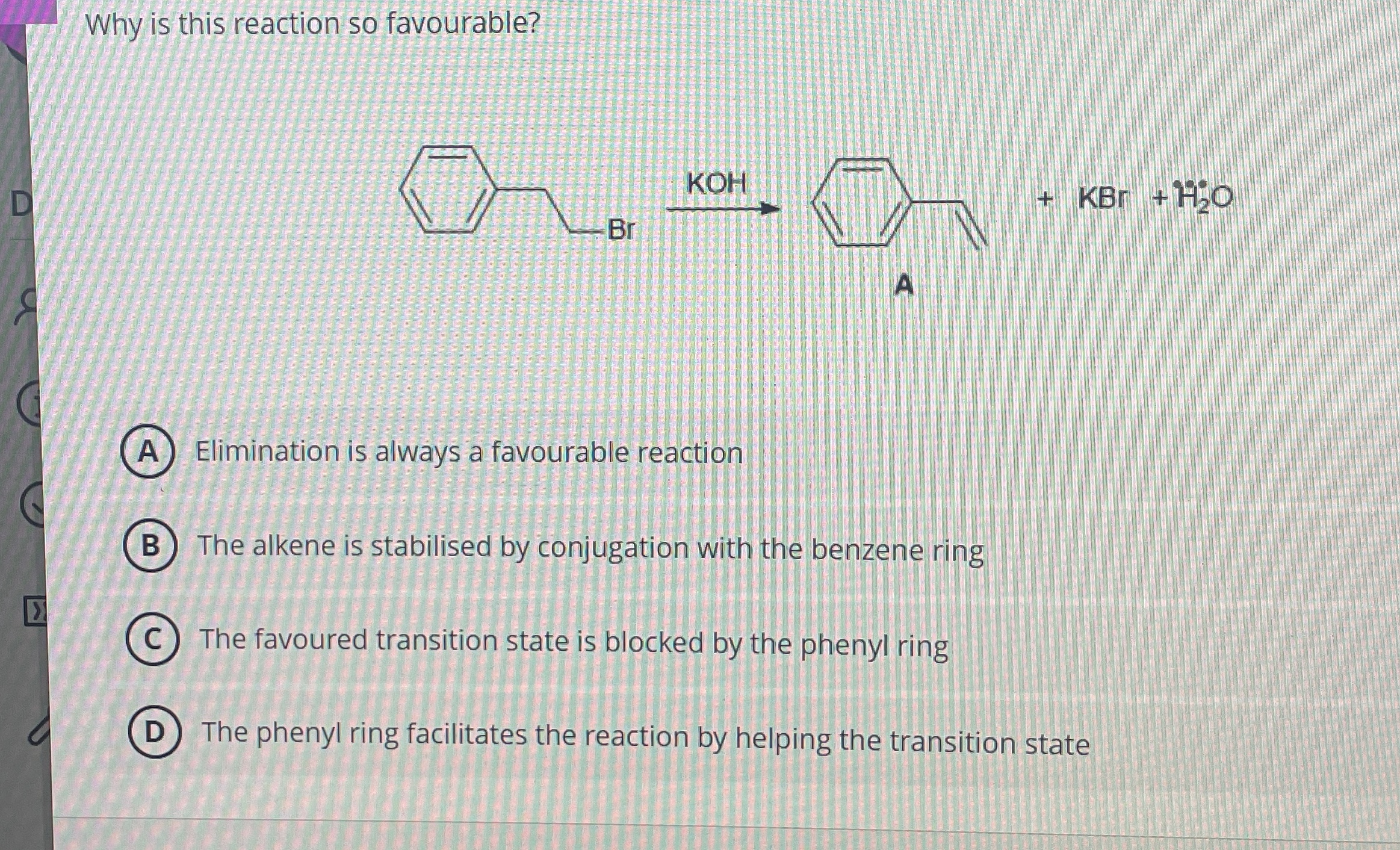 Solved Why is this reaction so favourable?KBr+H2OElimination | Chegg.com