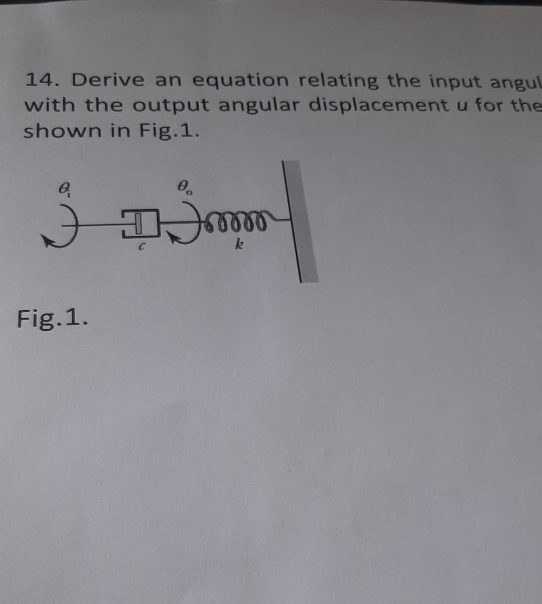 Solved Derive an equation relating the input angular | Chegg.com
