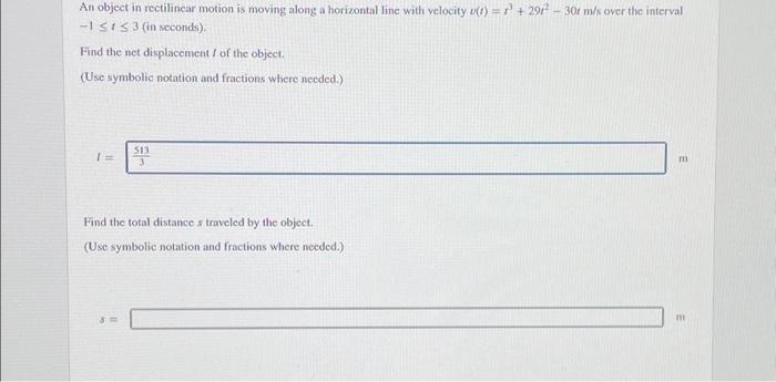 Solved An Object In Rectilinear Motion Is Moving Along A