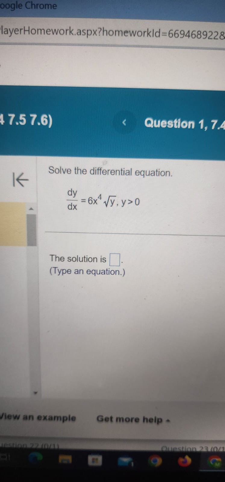 Solved Solve the differential equation.dydx=6x4y2,y>0The | Chegg.com