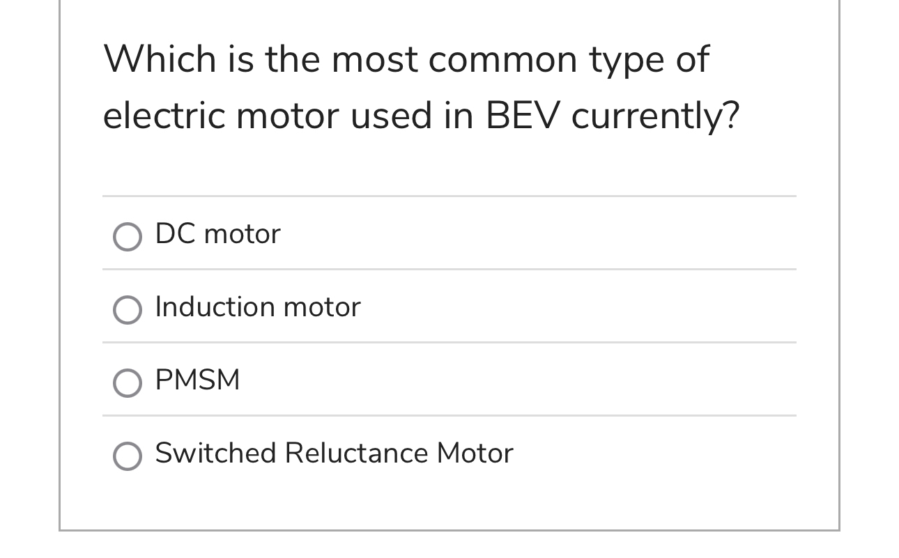 Solved Which is the most common type of electric motor used | Chegg.com