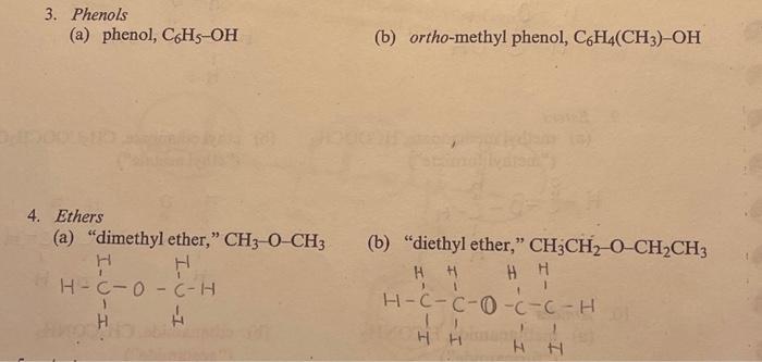 Solved 3. Phenols (a) phenol, C6H5-OH (b) ortho-methyl | Chegg.com