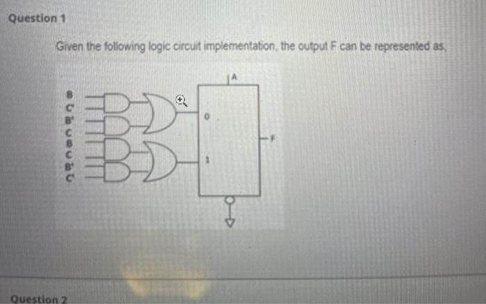 Solved Question 1 Given the following logic circuit | Chegg.com