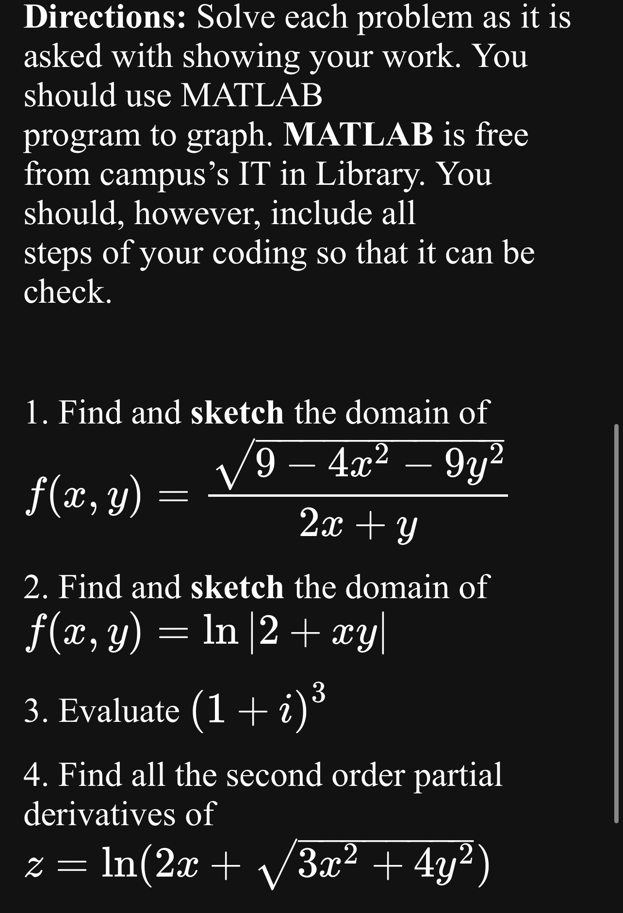 Solved Directions: Solve each problem as it is asked with | Chegg.com