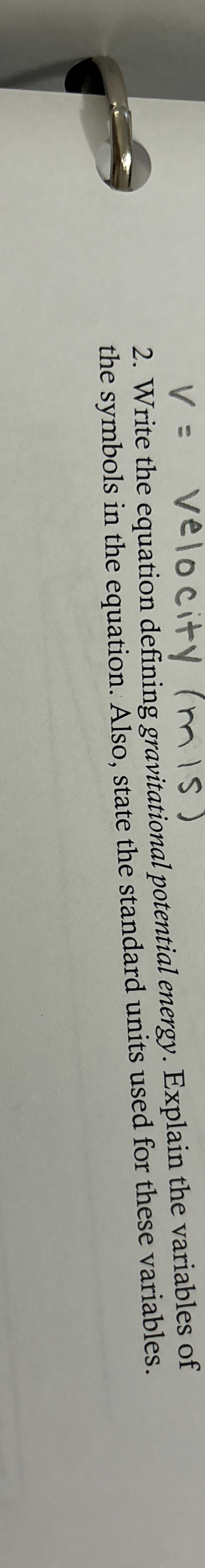 Solved Write the equation defining gravitational potential | Chegg.com