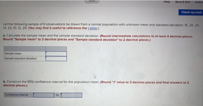 Solved sowo Help Save & Exit Subm Check my work Let the | Chegg.com