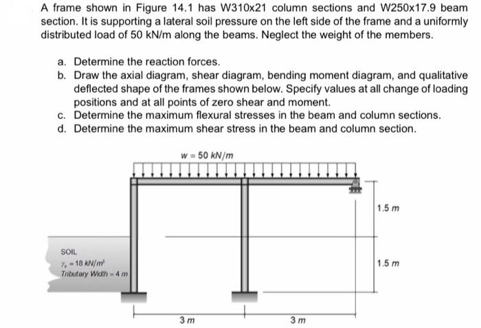 A frame shown in Figure 14.1 has W310x21 column | Chegg.com