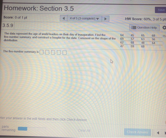 Solved Save Homework Section 3 5 Score 0 Of 1 Pt 4 Of 5 3