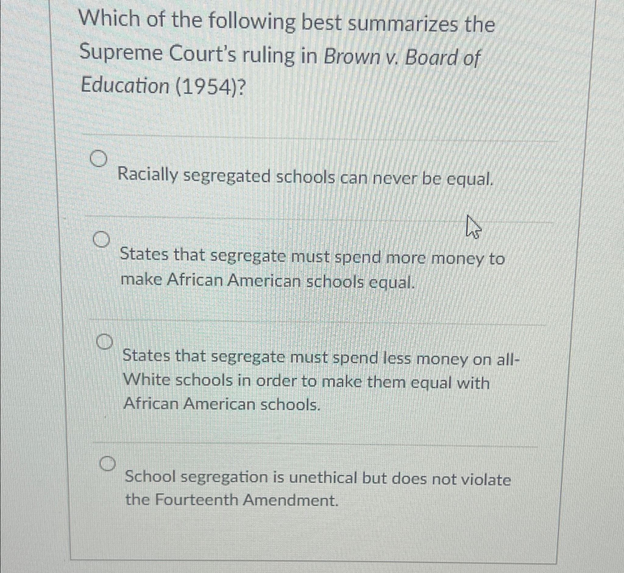 Solved Which of the following best summarizes the Supreme | Chegg.com