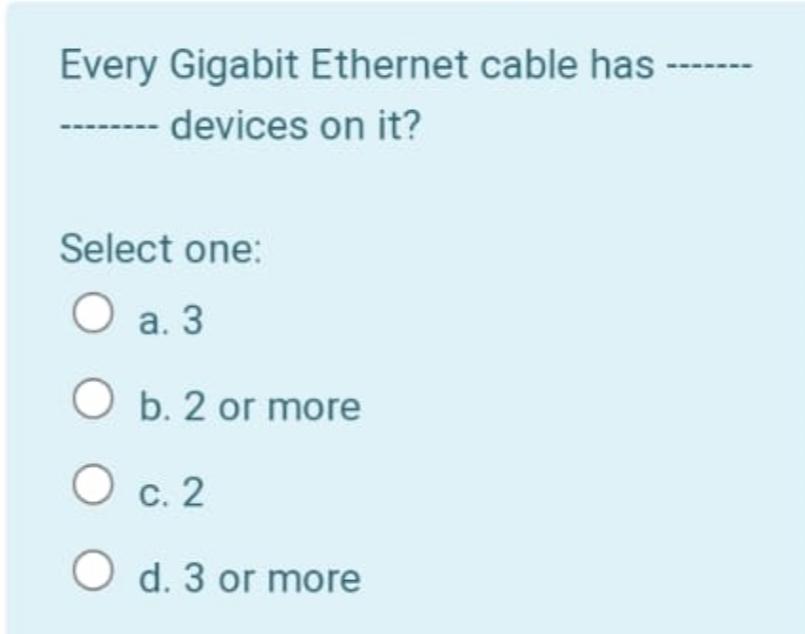 Solved Every Gigabit Ethernet cable has devices on it?Select | Chegg.com