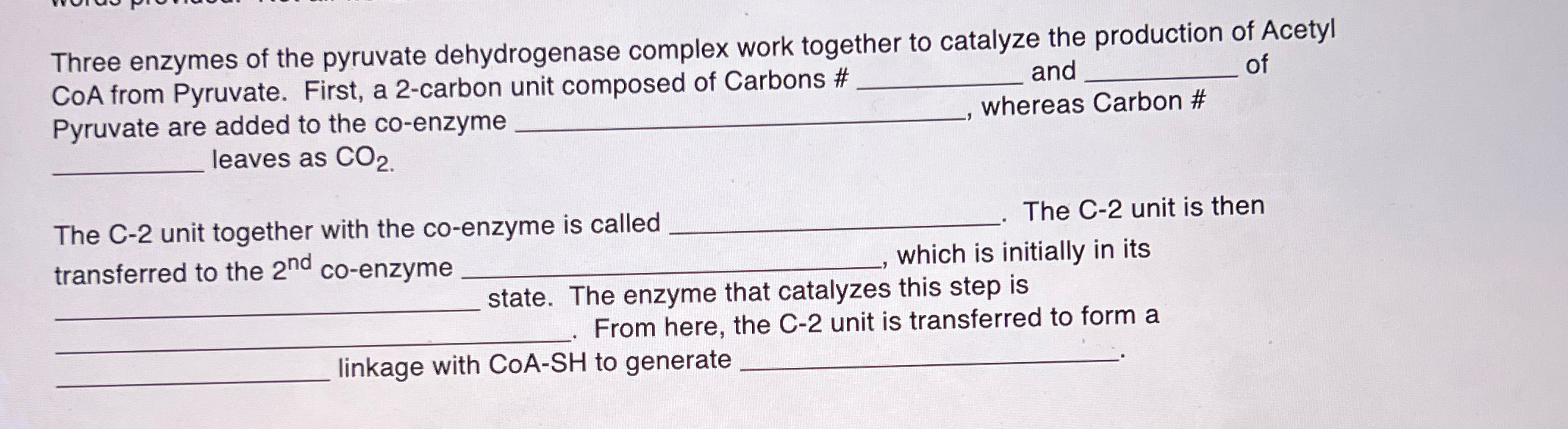 Solved Three enzymes of the pyruvate dehydrogenase complex | Chegg.com