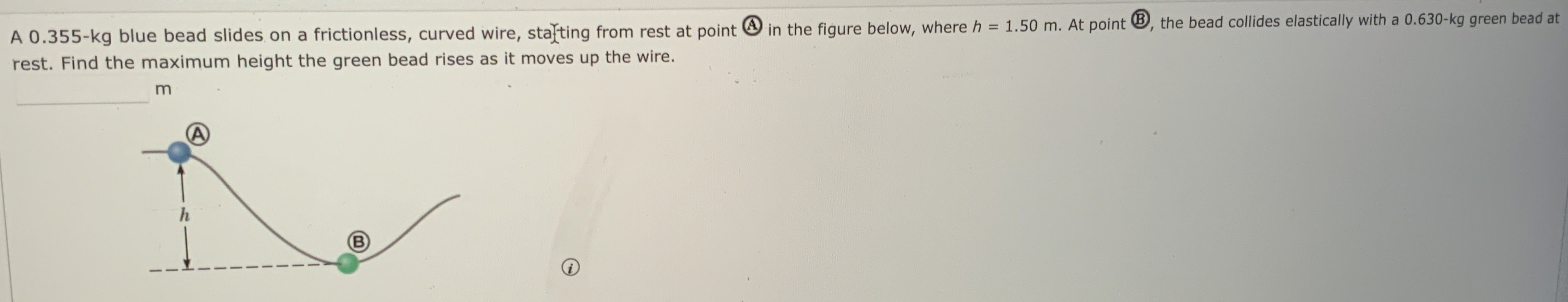 Solved A 0.355-kg ﻿blue bead slides on a frictionless, | Chegg.com