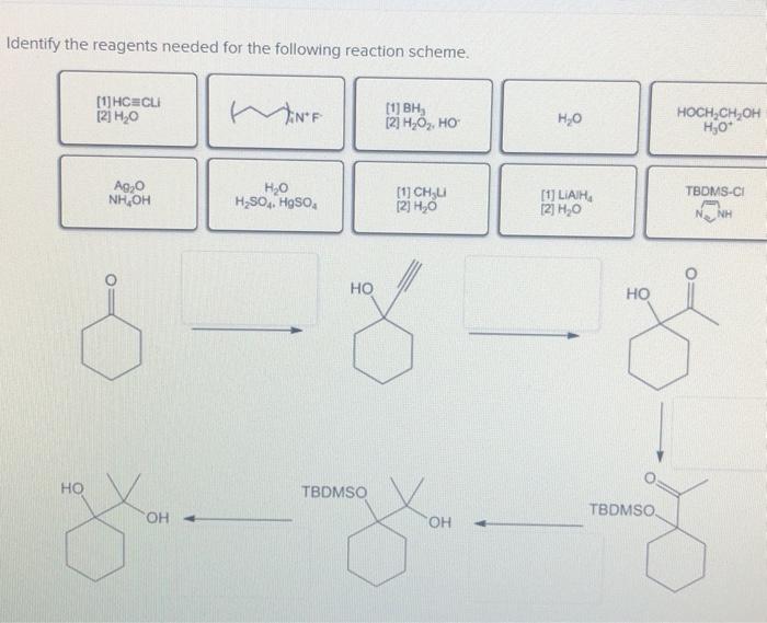 Solved Identify the reagents needed for the following | Chegg.com