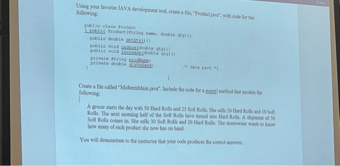 Solved Using your favorite JAVA development tool, create a | Chegg.com