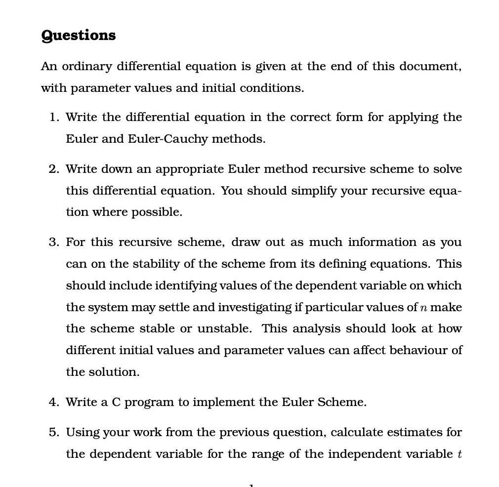 Solved 1. Write the differential equation in the correct | Chegg.com
