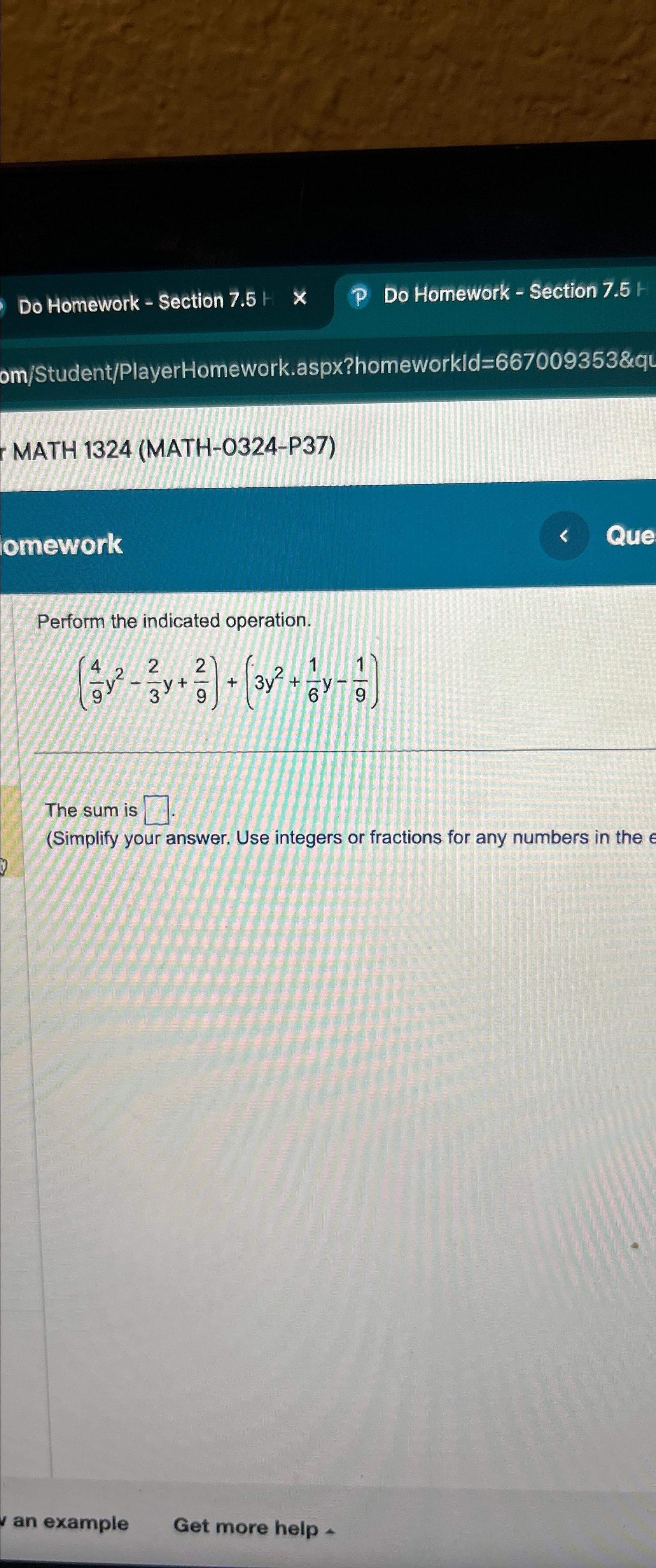 Solved Do Homework ﻿section 7 5 ।do Homework ﻿section