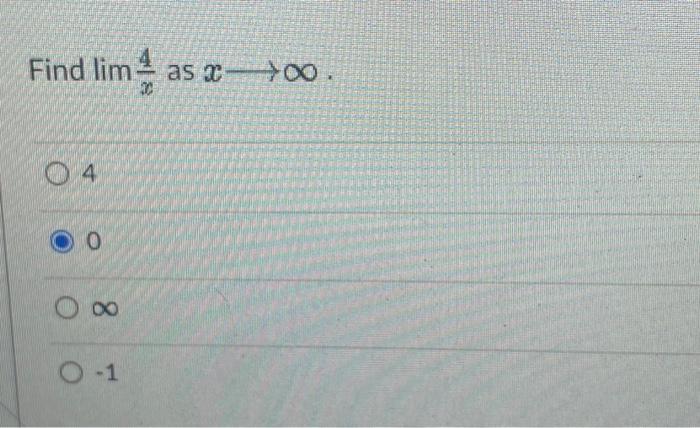 Solved would like to check work Find lim as →∞ 04 00 Ox 0-1 | Chegg.com