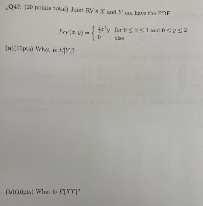 Solved Joint RV's X and Y are have the PDF.. Solve for A and | Chegg.com