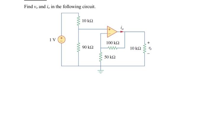 Solved Find vo and io in the following circuit. | Chegg.com