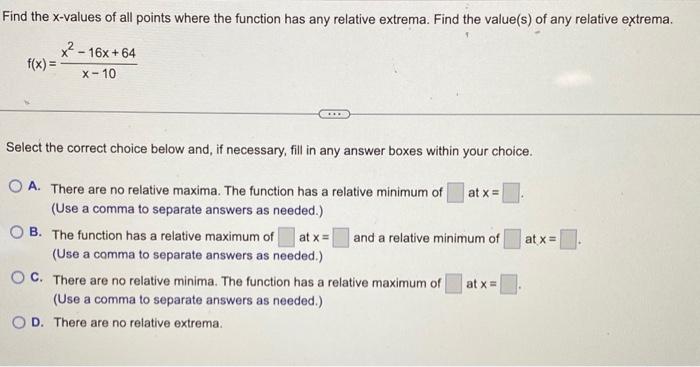 Solved Find the x-values of all points where the function | Chegg.com