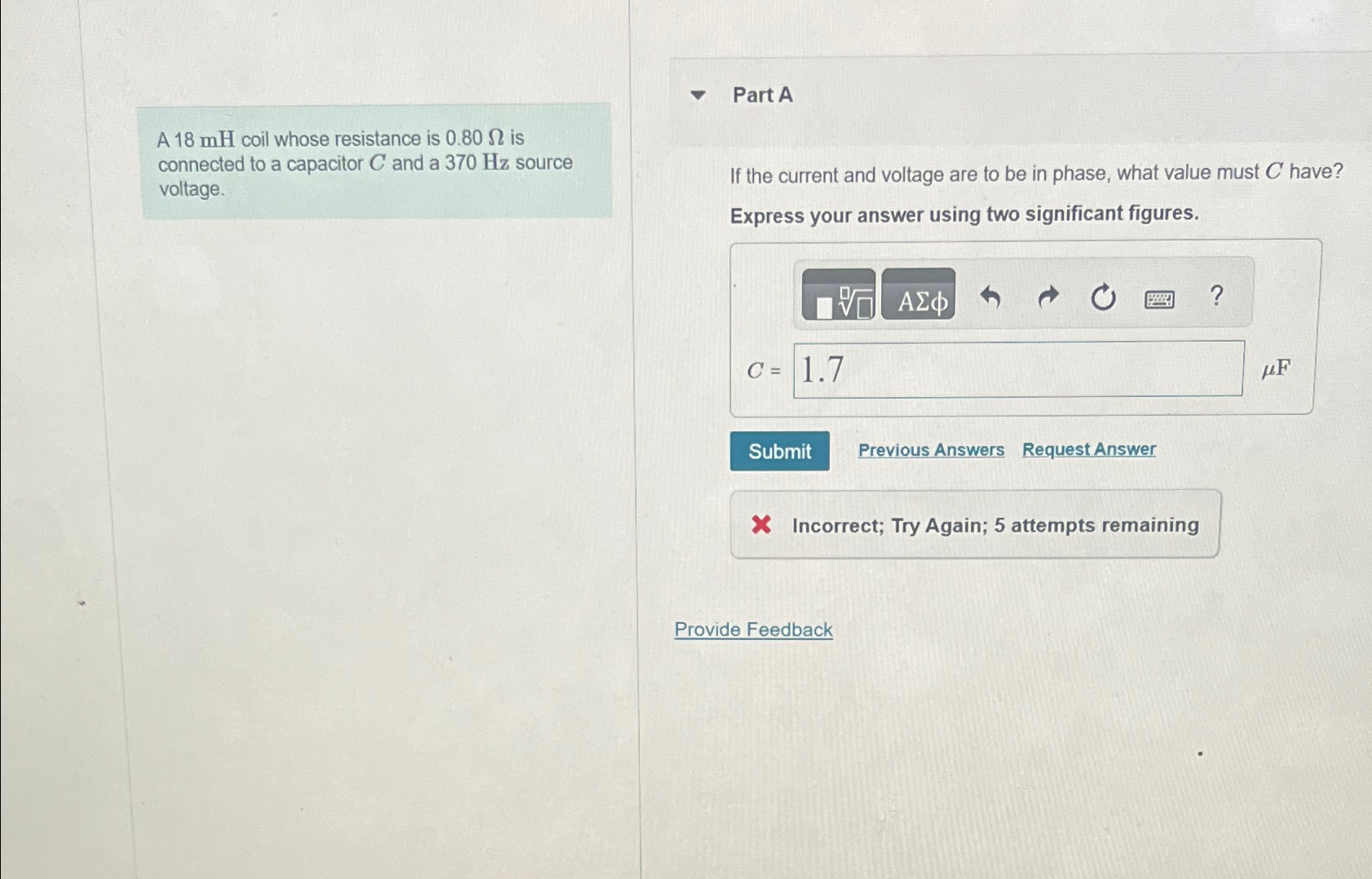 Solved A 18mH ﻿coil whose resistance is 0.80Ω ﻿is connected | Chegg.com