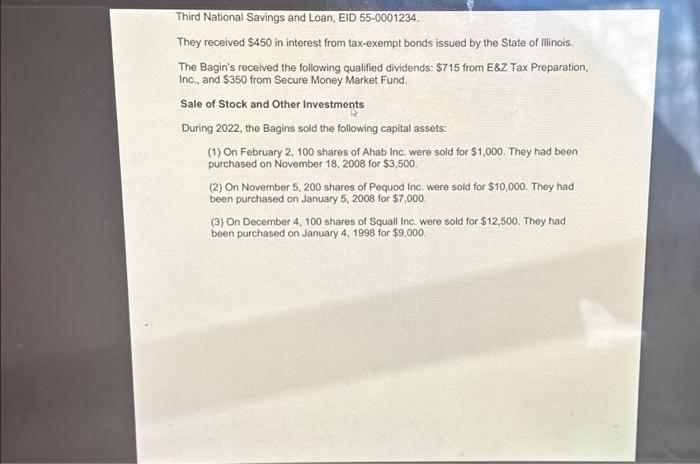 Scenario: Year ending December 31, 2022 The taxpayers | Chegg.com