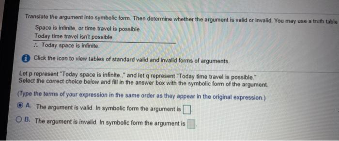 Solved Translate the argument into symbolic form. Then | Chegg.com