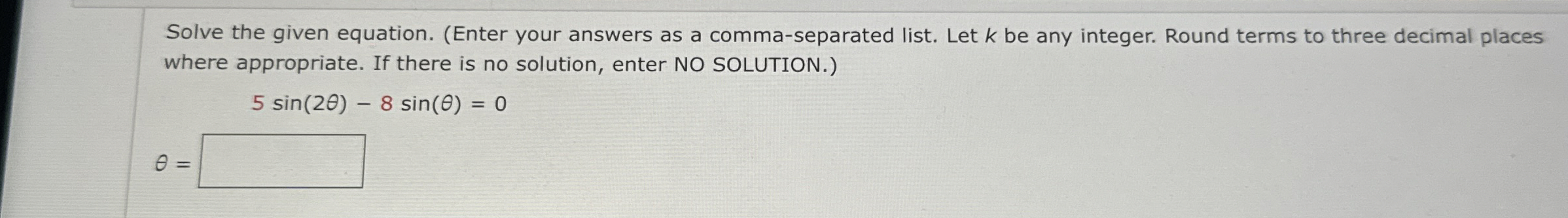 Solved Solve the given equation. (Enter your answers as a | Chegg.com