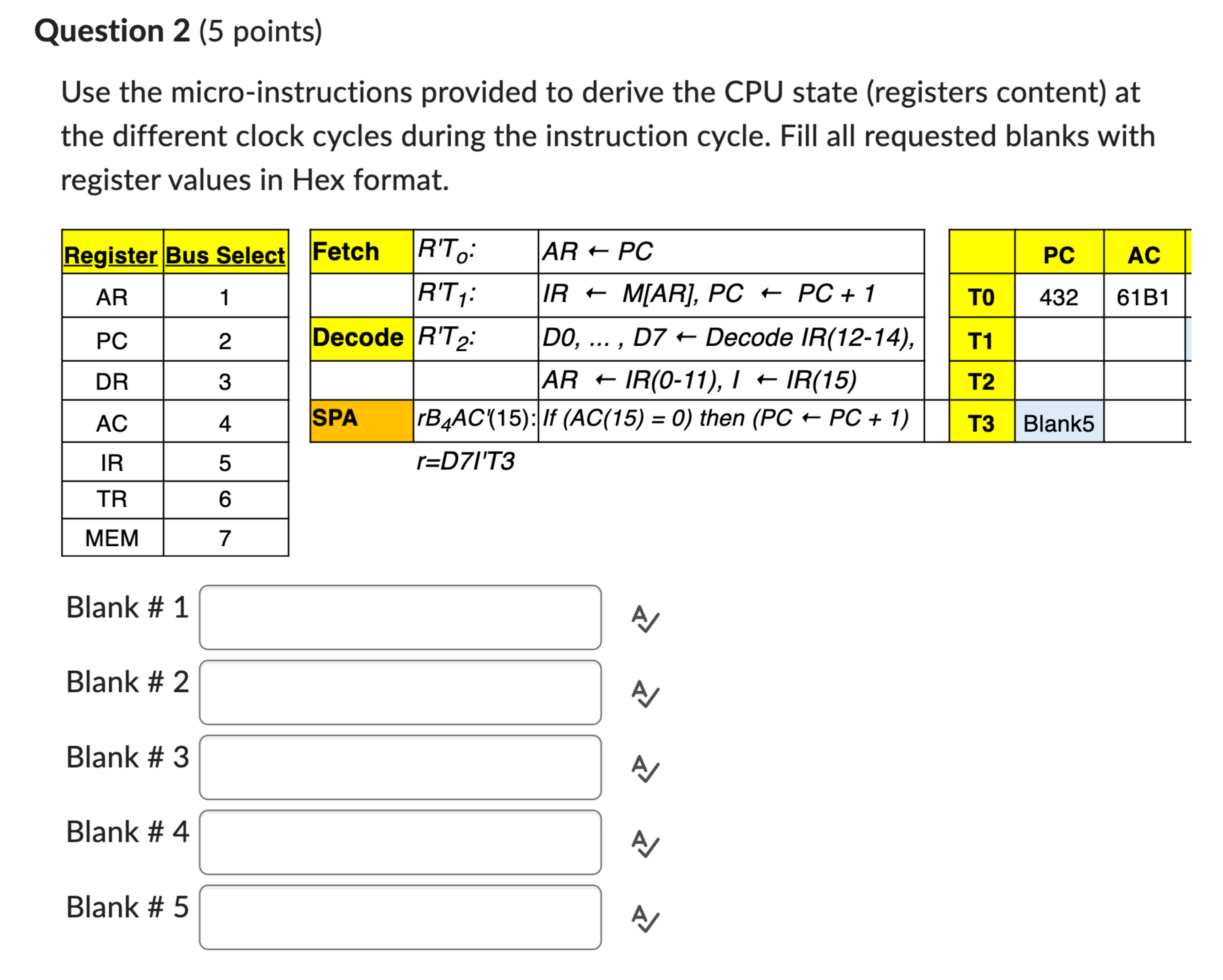 Solved Use the micro-instructions provided to derive the CPU | Chegg.com