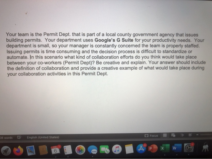 Solved Your team is the permit Dept. that is part of a local | Chegg.com