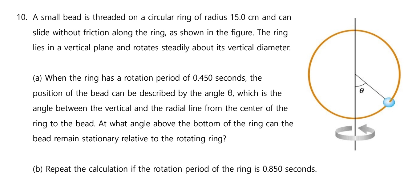 Solved A small bead is threaded on a circular ring of radius | Chegg.com