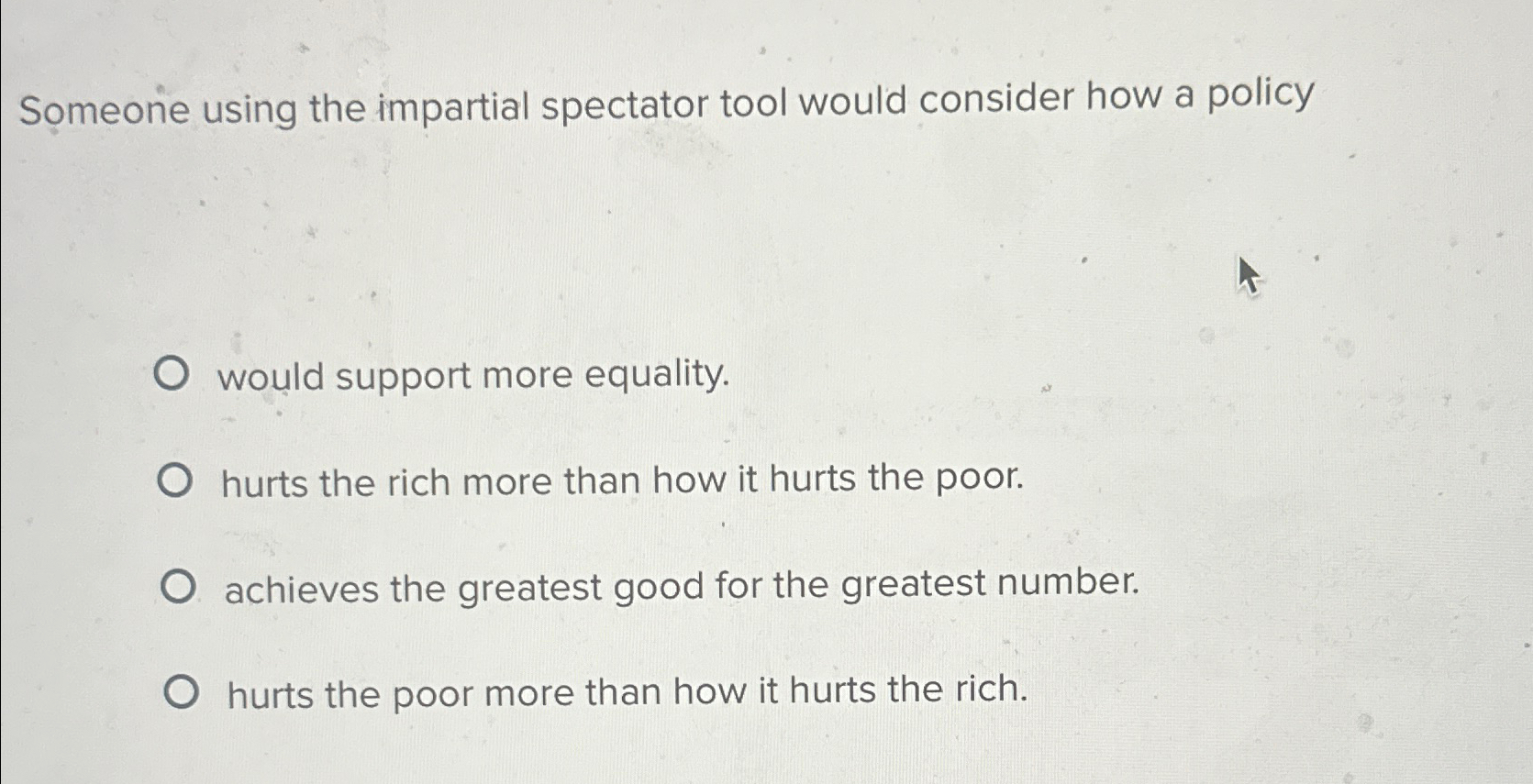 Solved Someone using the impartial spectator tool would | Chegg.com