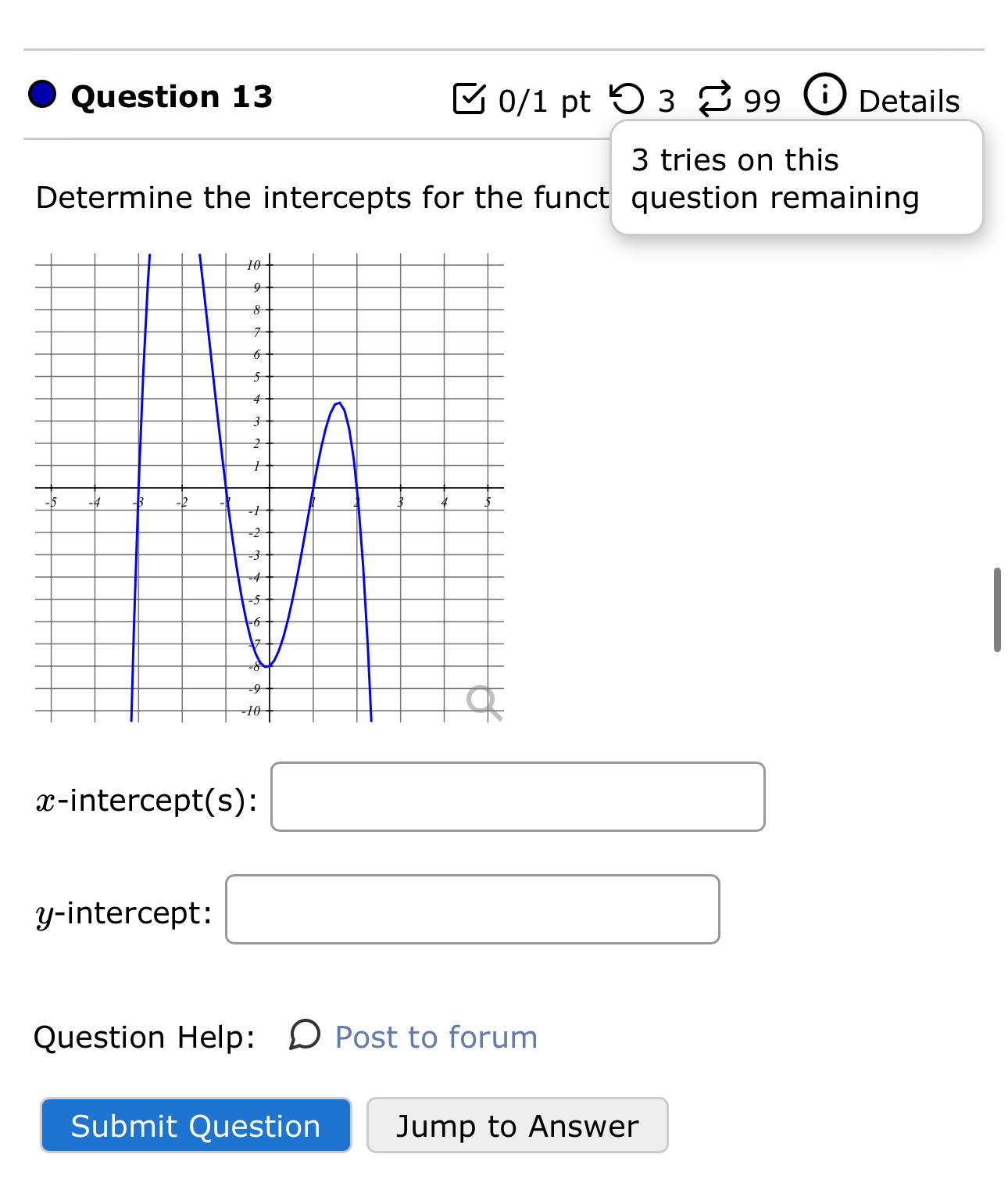 Solved Question 13399Details3 ﻿tries on thisDetermine the | Chegg.com