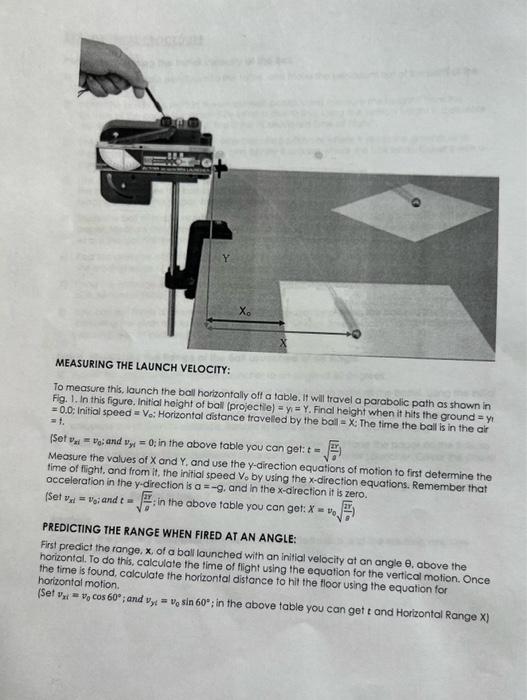 Solved Lab 4 Projectile Motion OBJECIIVE The purpose of this | Chegg.com