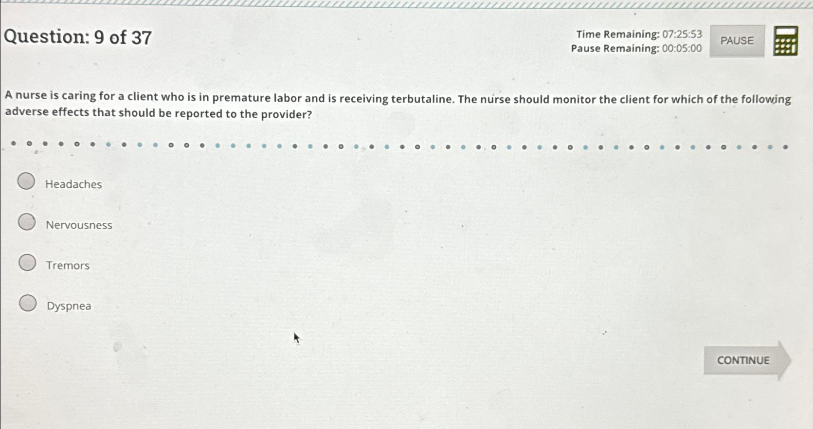 Solved Question: 9 ﻿of 37Time Remaining: 07:25:53Pause | Chegg.com